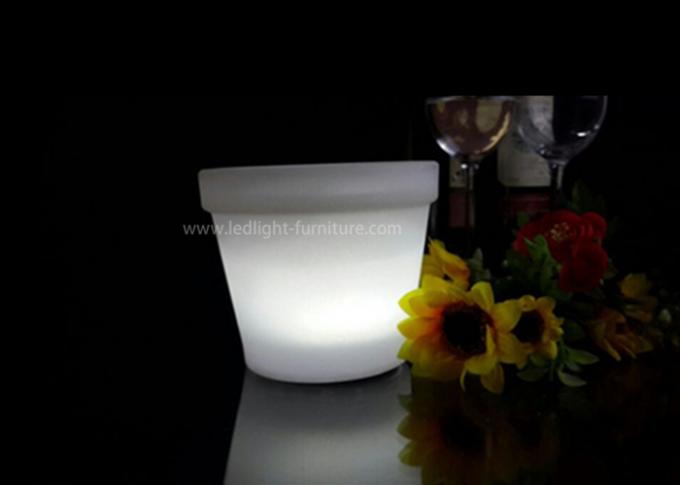 Colorful Mini RGB Plastic LED Flower Pots For Table / Garden Decoration