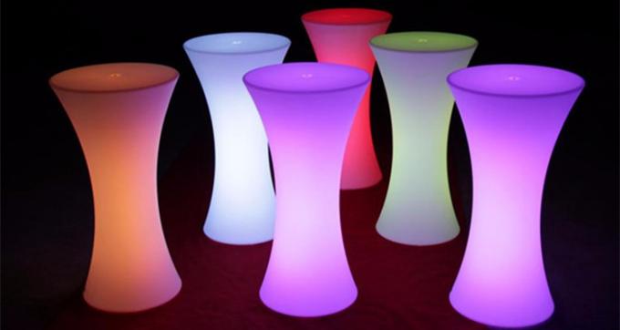 Party Poseur LED Cocktail Table Round Highboy Table Lighting Furniture