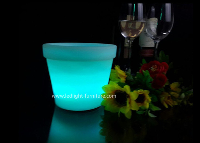 Colorful Mini RGB Plastic LED Flower Pots For Table / Garden Decoration