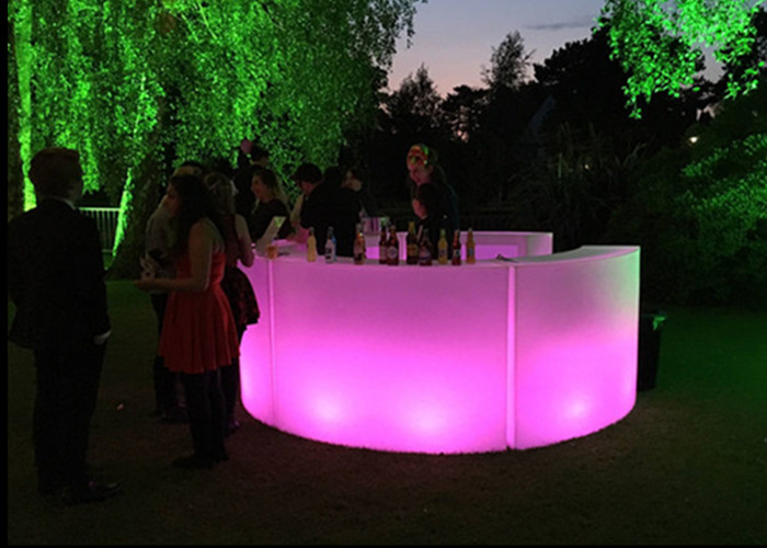 Round Commercial Led Bar Counter Built In Storage Designed For Outdoor ...