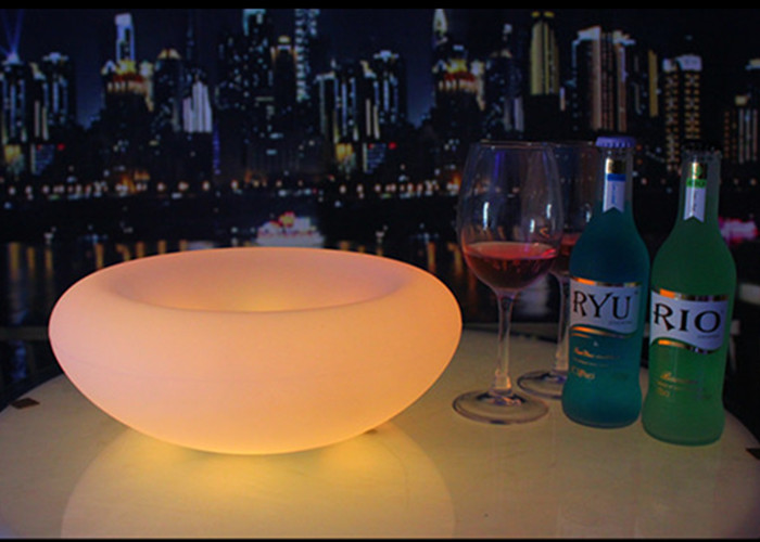 Bowl Type LED Ice Bucket With Lights , LED Light Up Bucket 2L Capacity