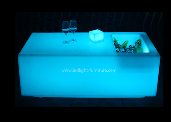Glass Top KTV LED Illuminated Cocktail Table 200KGS Loading Capacity ...