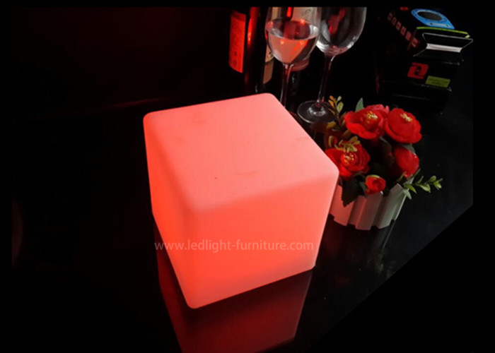 Wireless Square LED Cube Light , Battery Operated Light Up Cube Table ...