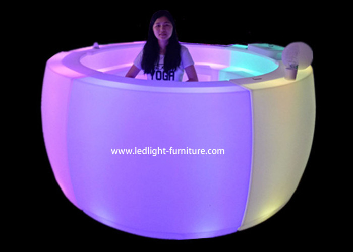 Durable Led Round Bar Counter With Flashing Colors And Rainbow Fade Effect